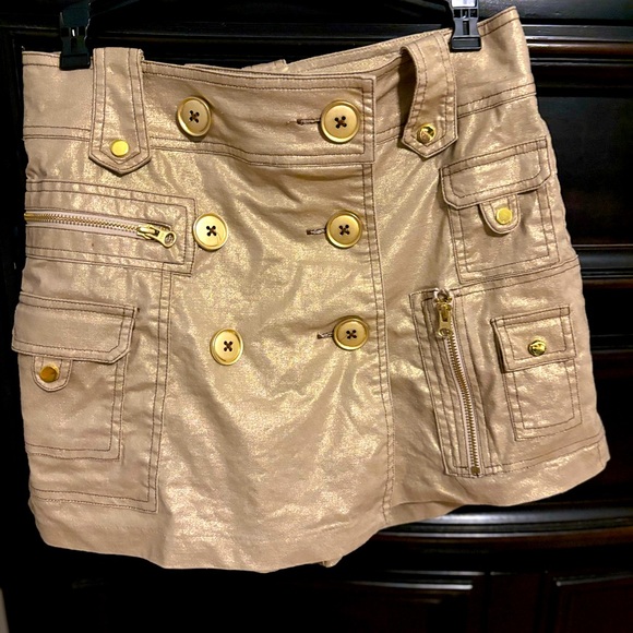 Cache | Shorts | Cache Gold Short Skirt | Poshmark